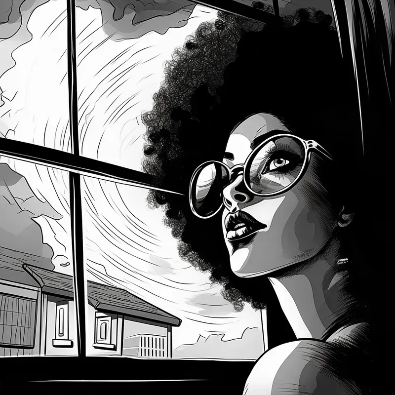 Monochromatic Cartoon Scenes Midjourney Prompt | PromptBase