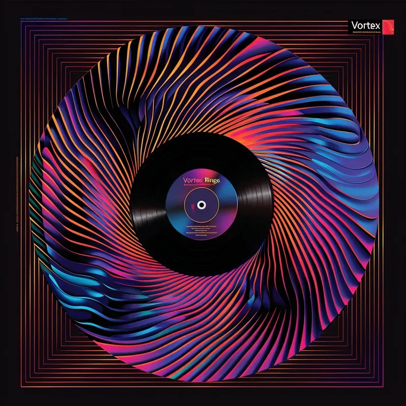 Neon Optical Art Style Album Covers Midjourney Prompt | PromptBase