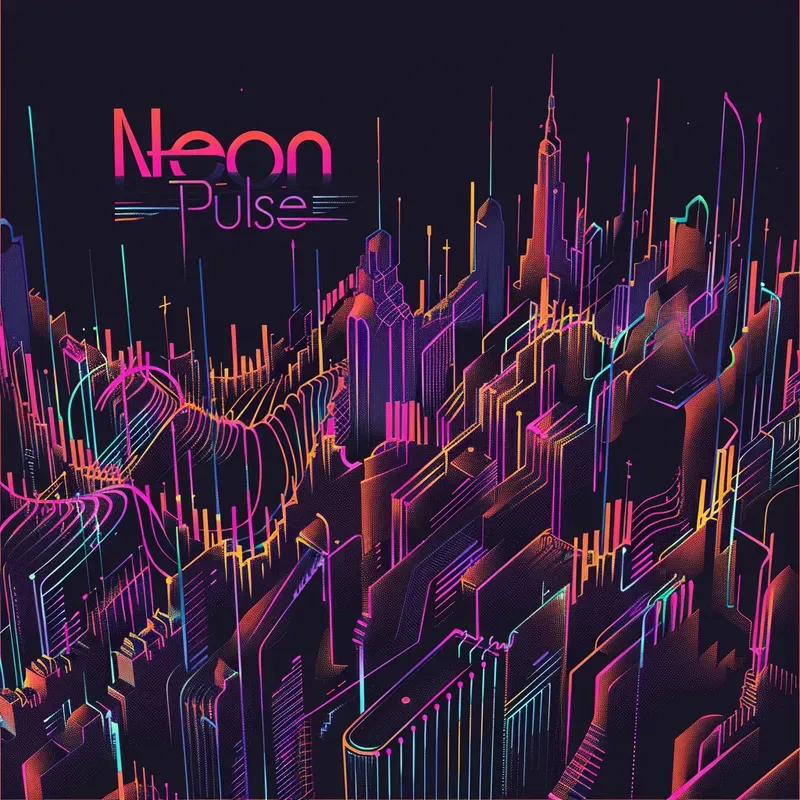 Neon Optical Art Style Album Covers Midjourney Prompt | PromptBase