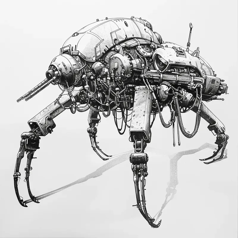 Sci-fi Technical Sketchbooks Midjourney Prompt | PromptBase