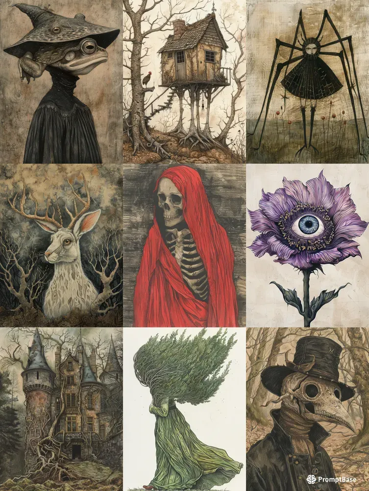 Surreal Horror Drawings Midjourney Prompt | PromptBase