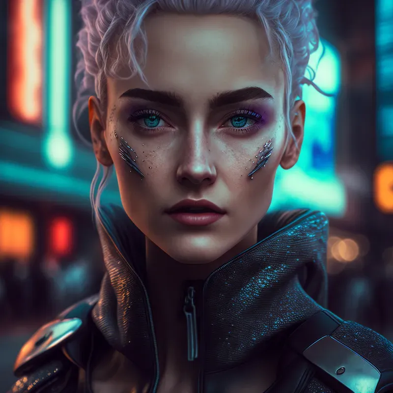 Female Cyberpunk Character Creation Midjourney Prompt | PromptBase
