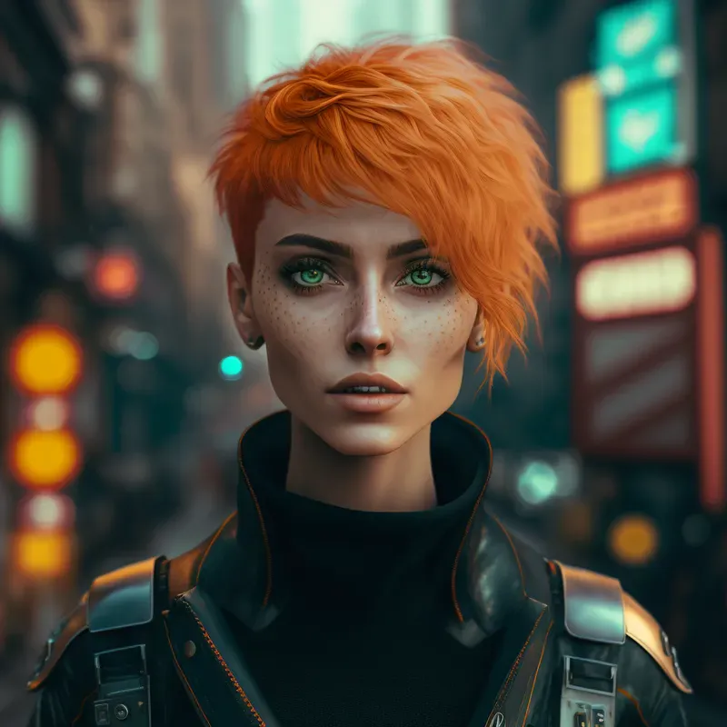 Female Cyberpunk Character Creation Midjourney Prompt | PromptBase