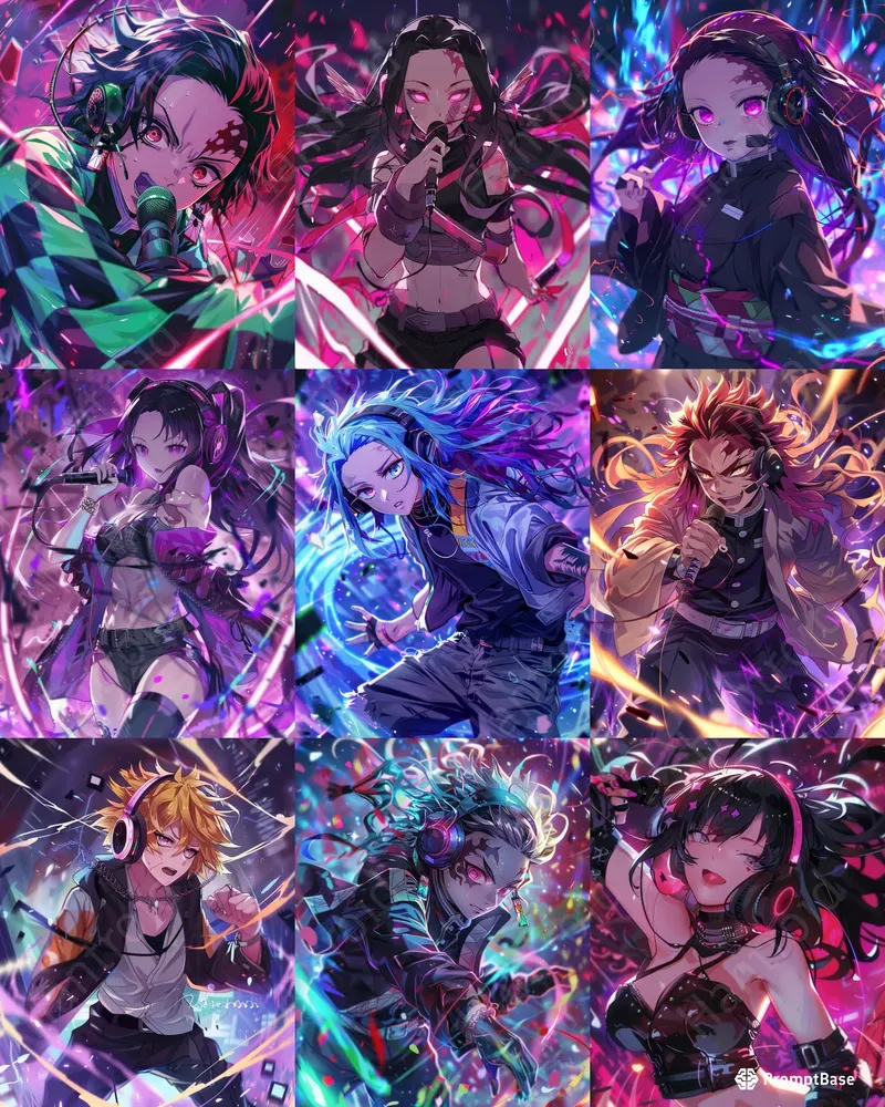 Demon Slayer Nightcore Vibes Midjourney Prompt | PromptBase