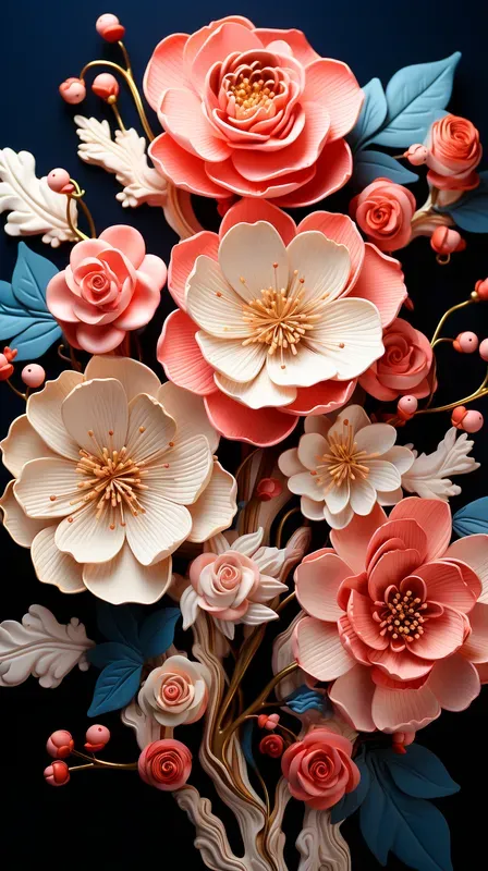 Exquisite 3D Embroidered Flower Artworks Midjourney Prompt | PromptBase