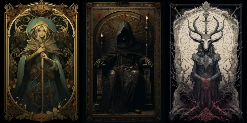 Dark Fantasy Tarot Cards Midjourney Prompt | PromptBase