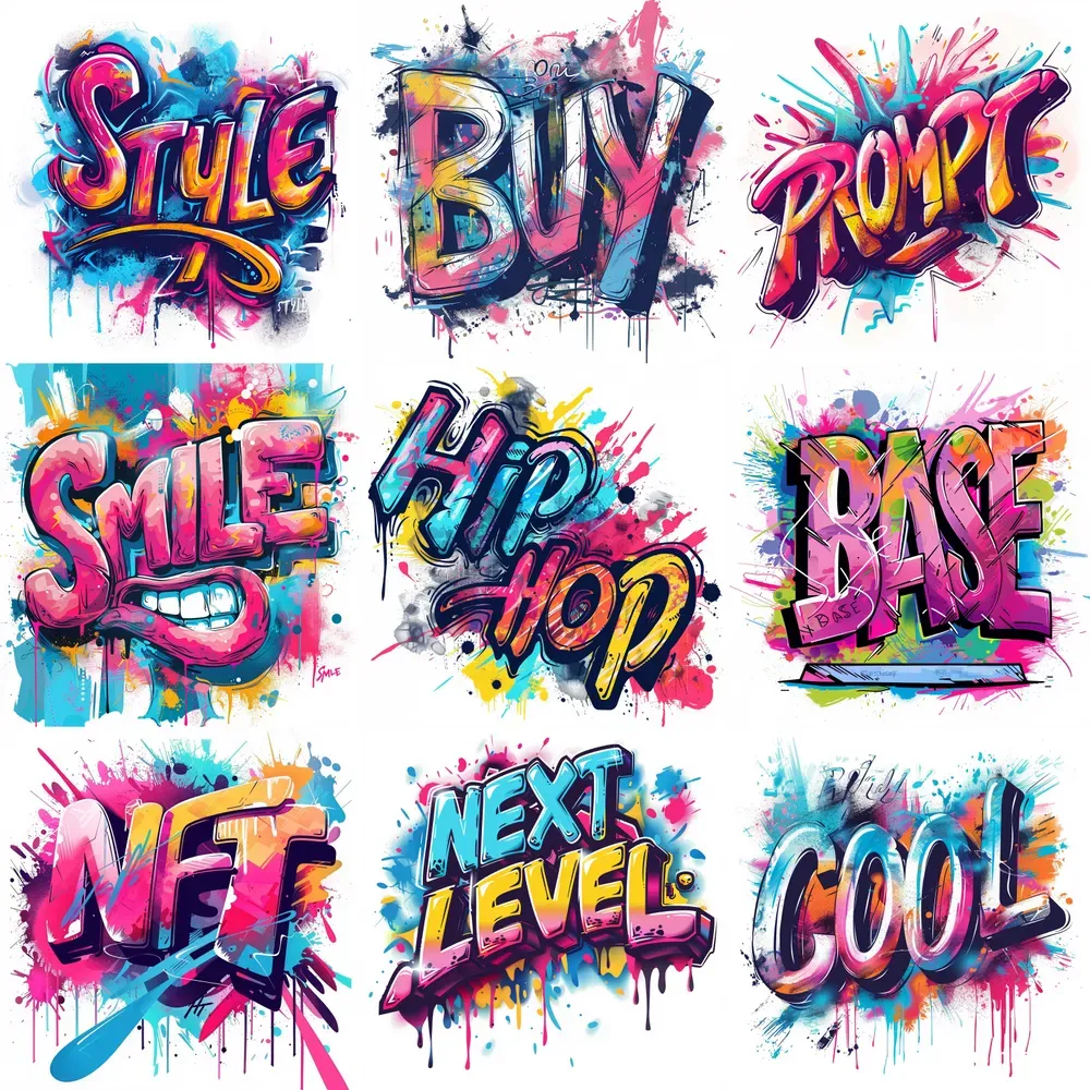 Dynamic Graffiti Texts Midjourney Prompt | PromptBase