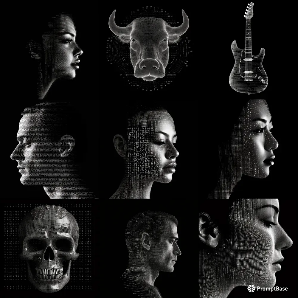 Ascii Art Dark Portraits Midjourney Prompt | PromptBase