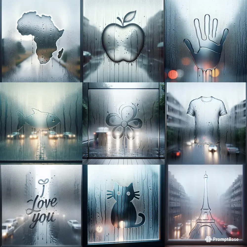 Custom Rainy Window Art DALL·E Prompt | PromptBase