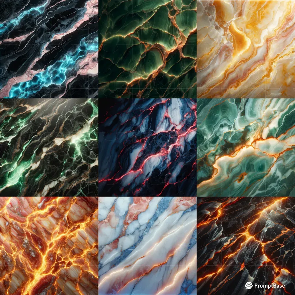 Illuminated Marble Stone Texture Patterns DALL·E Prompt | PromptBase