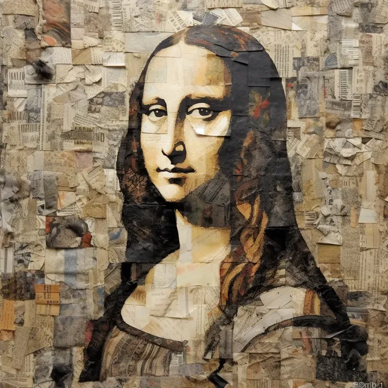 Paintings Recreated With Newspapers Midjourney Prompt | PromptBase