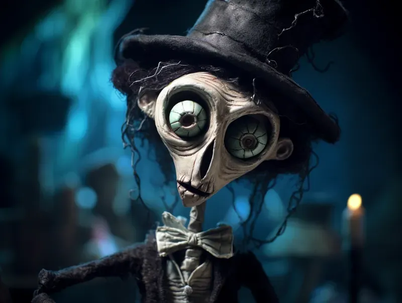 Tim Burton Style Stop Motion Puppets Midjourney Prompt | PromptBase