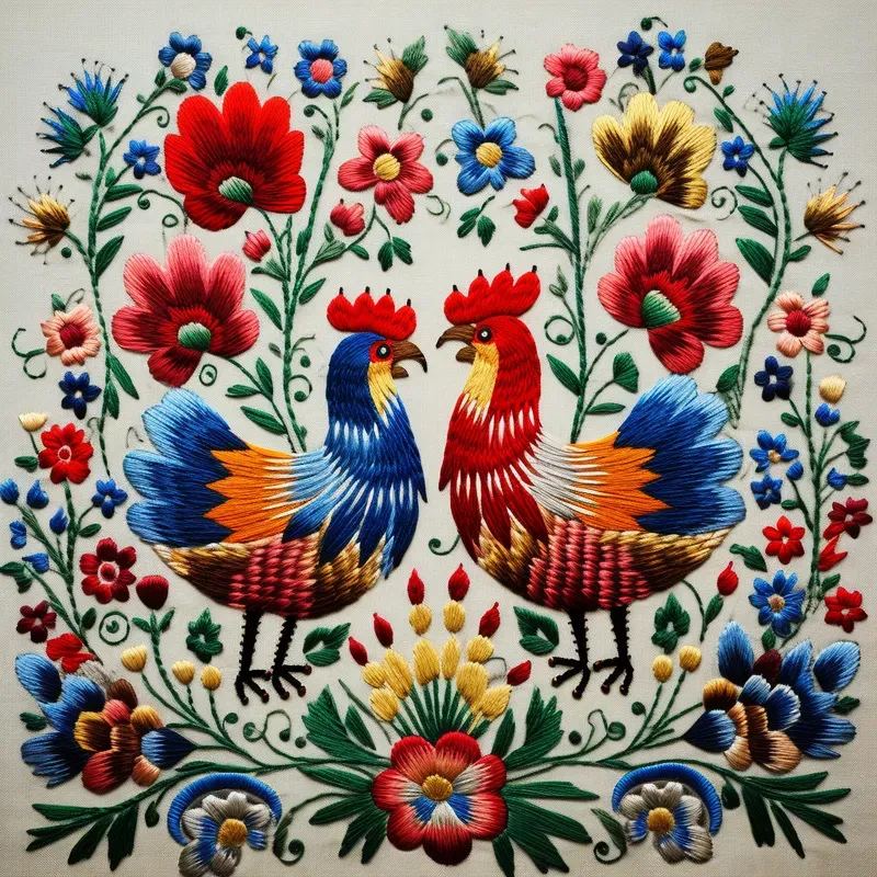Embroideries Of Traditional Croatian Art Midjourney Prompt | PromptBase