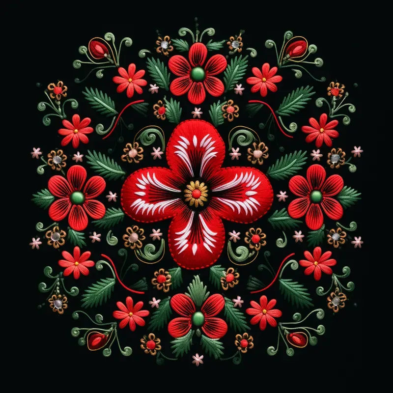 Embroideries Of Traditional Croatian Art Midjourney Prompt | PromptBase