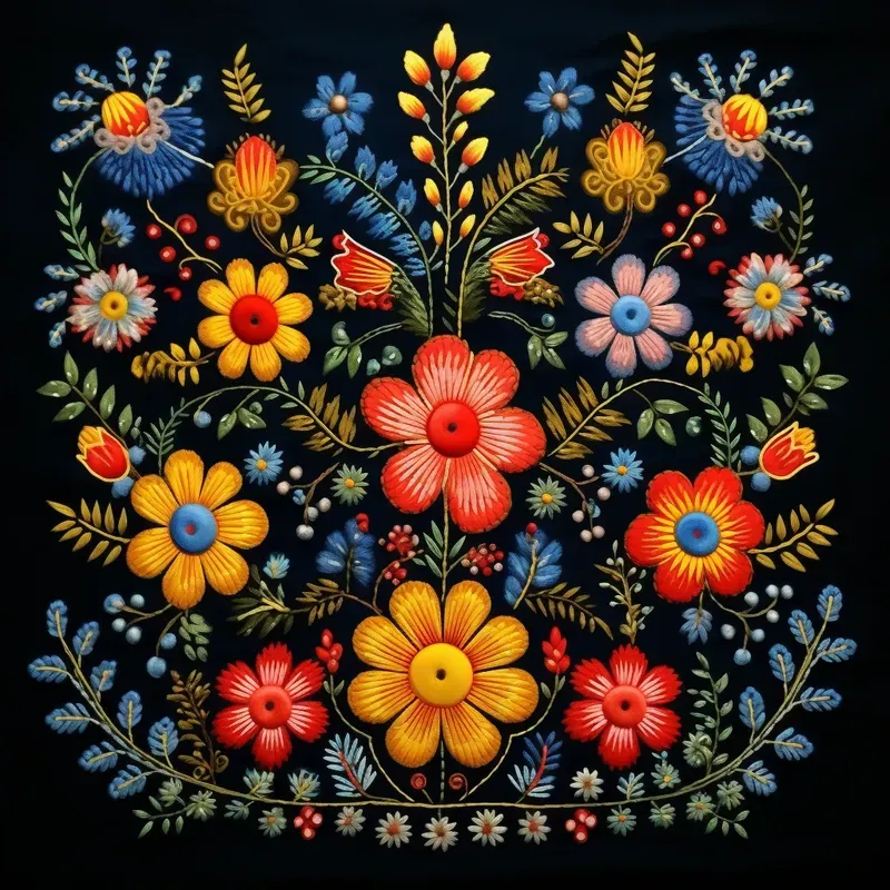 Embroideries Of Traditional Croatian Art Midjourney Prompt | PromptBase
