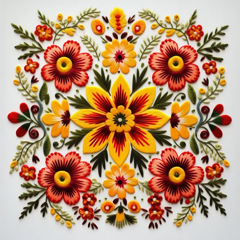 Embroideries Of Traditional Croatian Art Midjourney Prompt | PromptBase