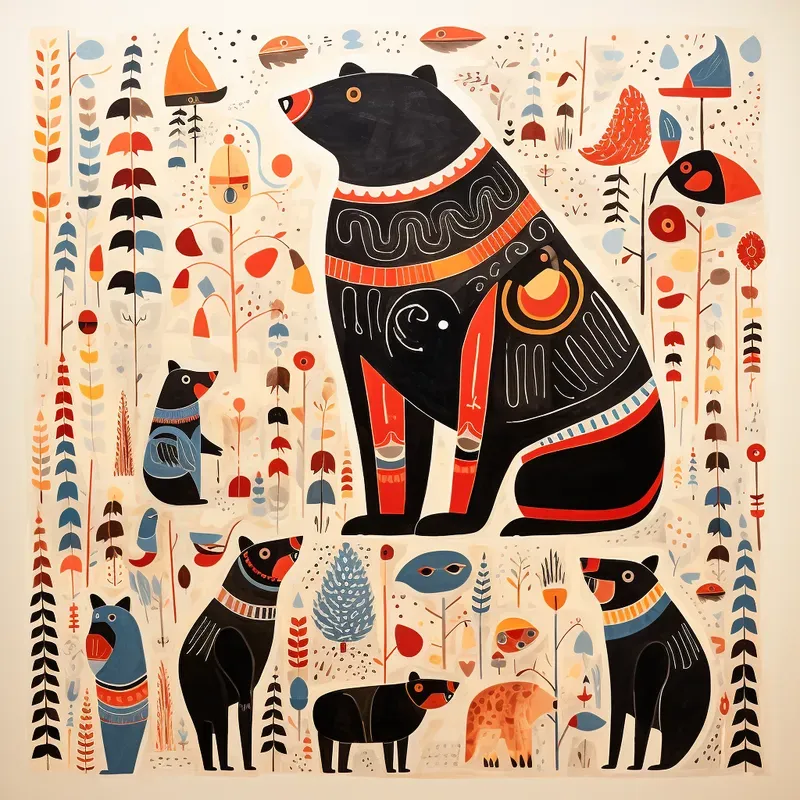 Traditional Inuit Paintings Midjourney Prompt | PromptBase