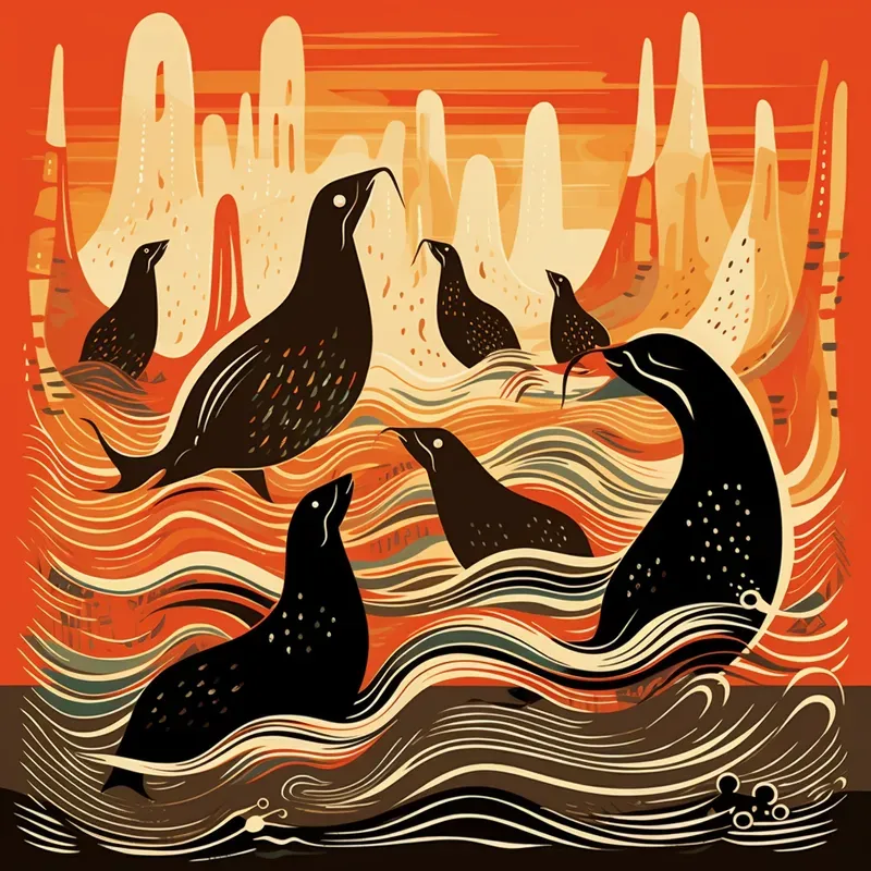 Traditional Inuit Paintings Midjourney Prompt | PromptBase