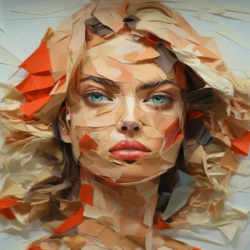 Portraits Made With Papers Midjourney Prompt | PromptBase
