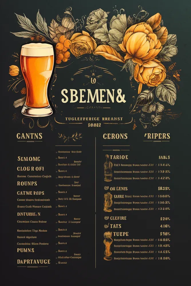 Food And Drink Menus Stylish Designs Midjourney Prompt | PromptBase