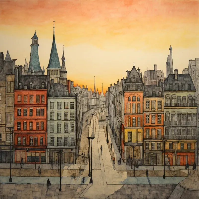 Pencil Cityscapes By Master Architects Midjourney Prompt | PromptBase