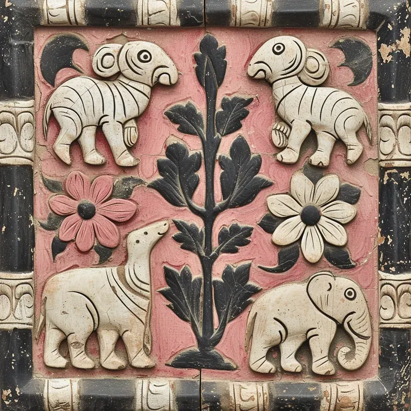 The Art Of Clay Mosaics In India Midjourney Prompt | PromptBase