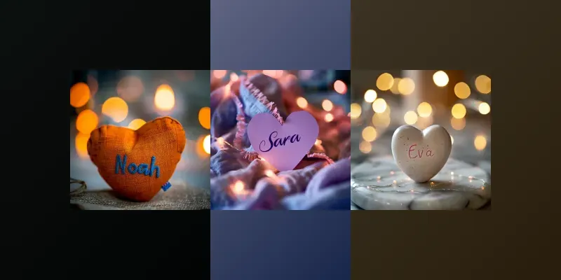 Personalize Your Heart Photos With Names Generator App | PromptBase