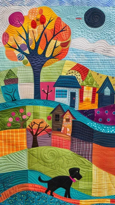 Naif Art Patchwork Quilts Midjourney Prompt | PromptBase