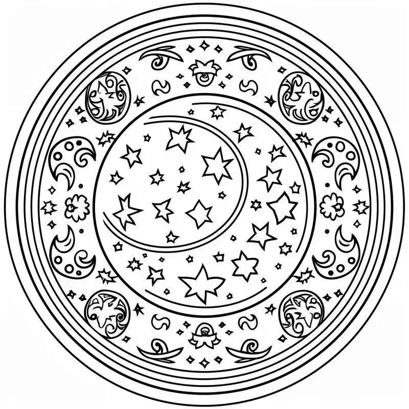 Mandala Magic Lines For Colors Midjourney Prompt | PromptBase