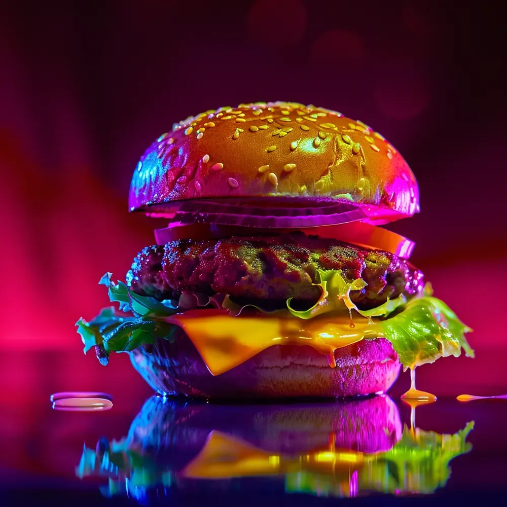 Uv Glow Food Art Midjourney Prompt | PromptBase