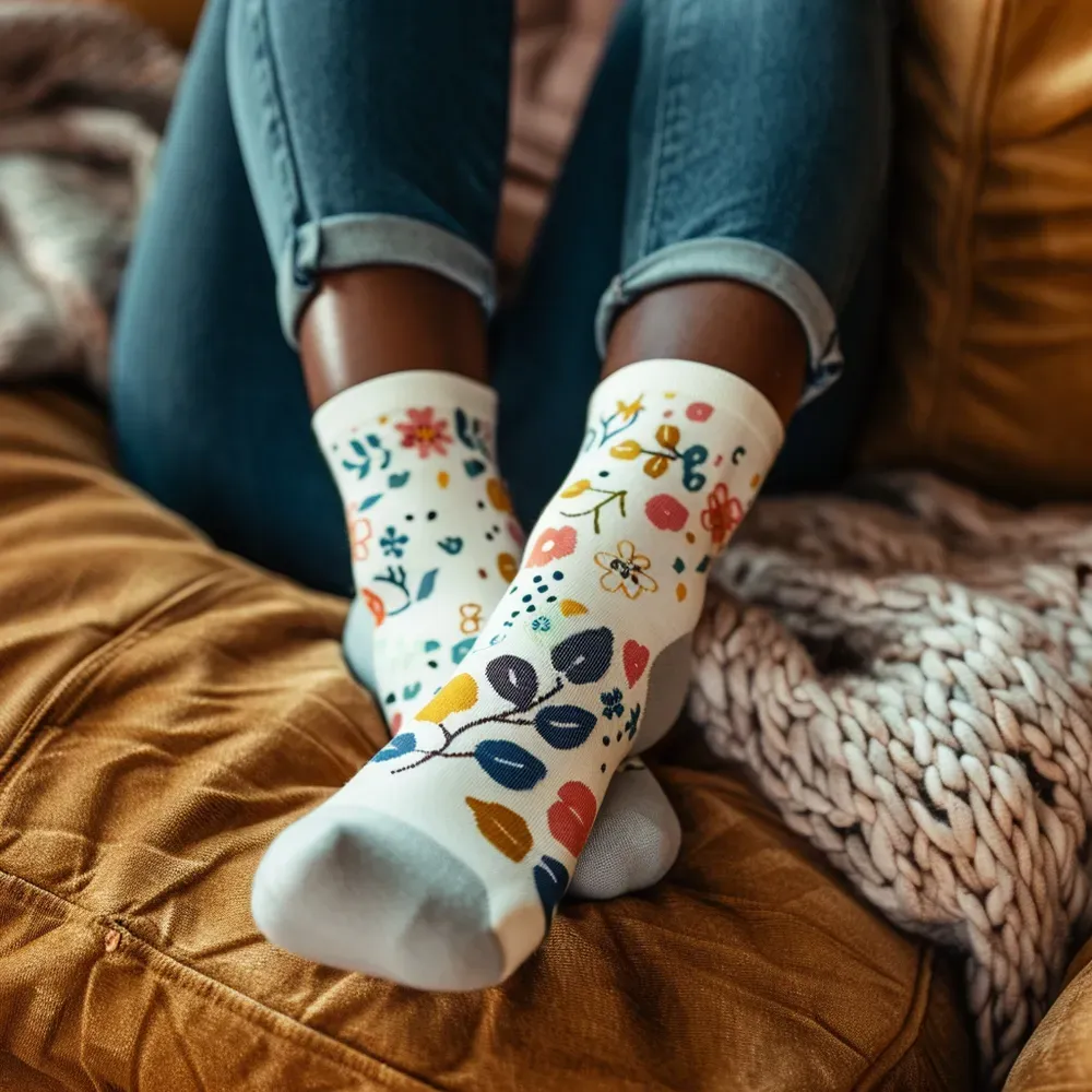 Cozy Feet Socks Stock Templates Midjourney Prompt | PromptBase