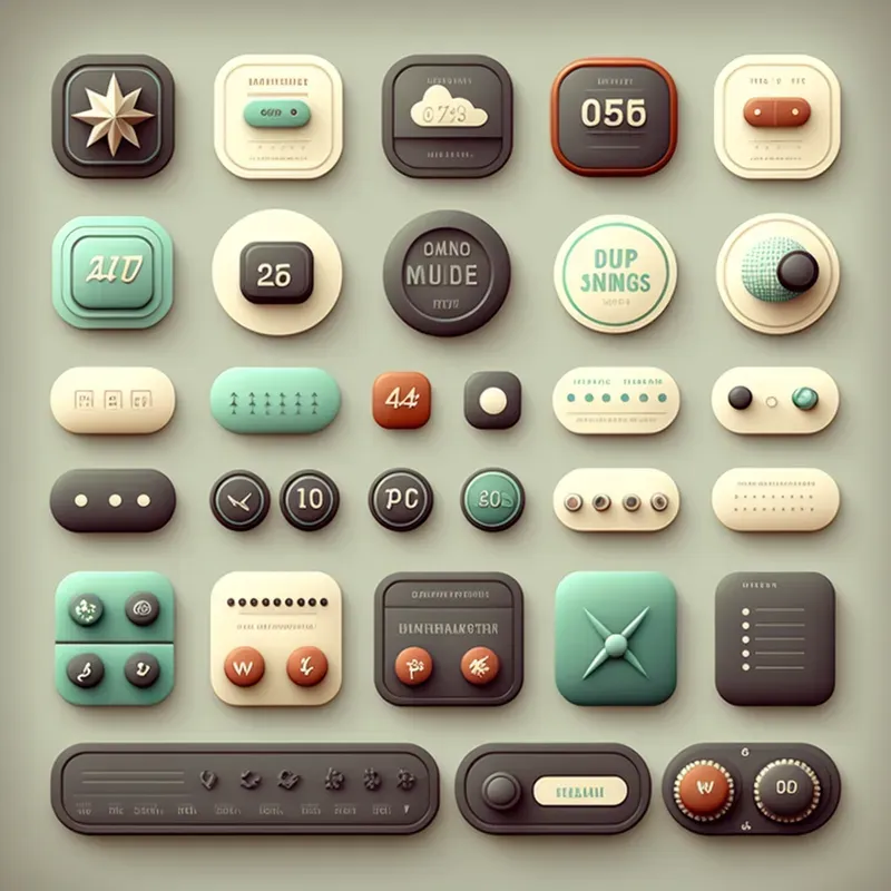 User Interface Elements Midjourney Prompt | PromptBase