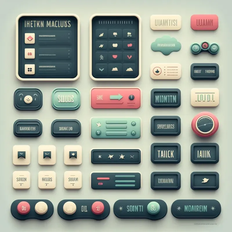 User Interface Elements Midjourney Prompt | PromptBase