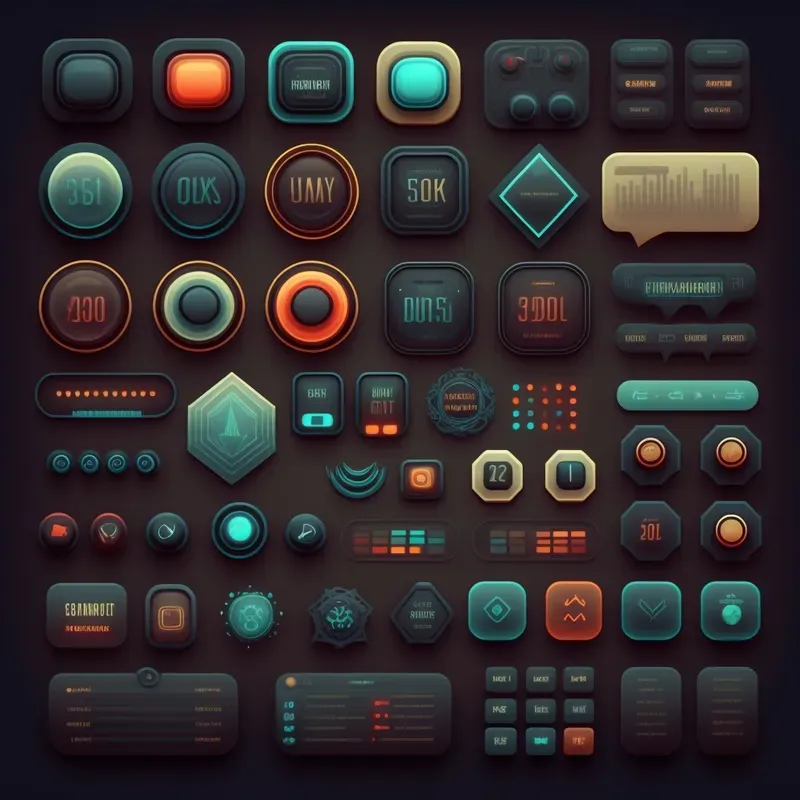 User Interface Elements Midjourney Prompt | PromptBase