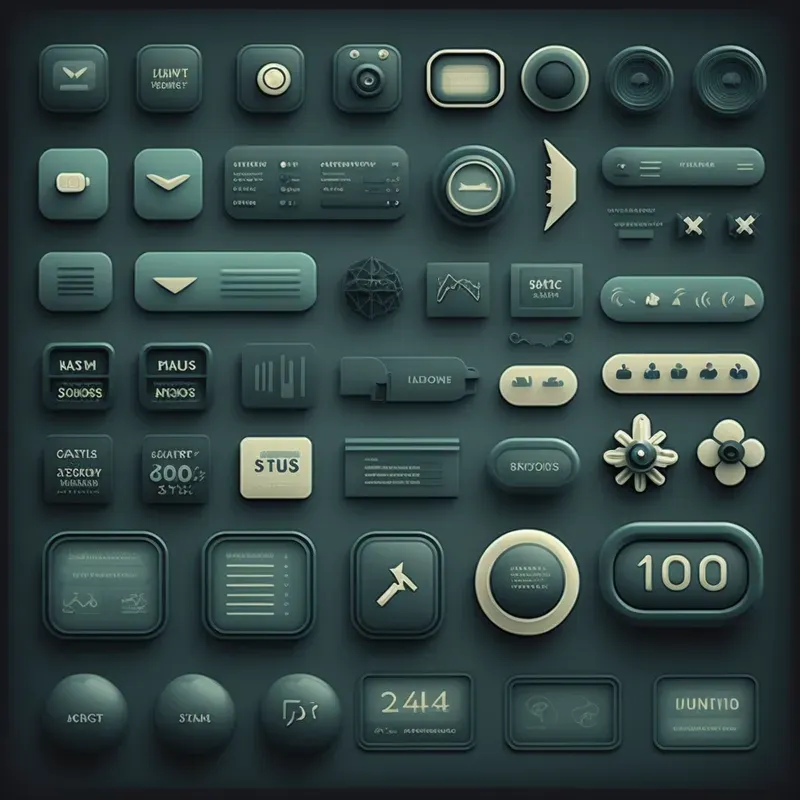 User Interface Elements Midjourney Prompt | PromptBase