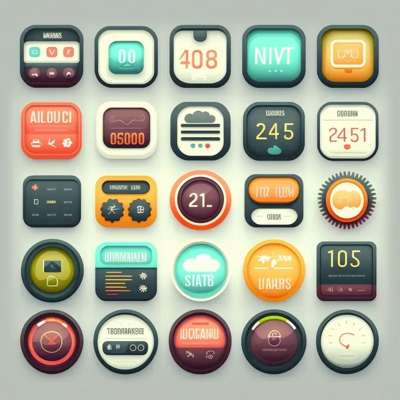 User Interface Elements Midjourney Prompt | PromptBase