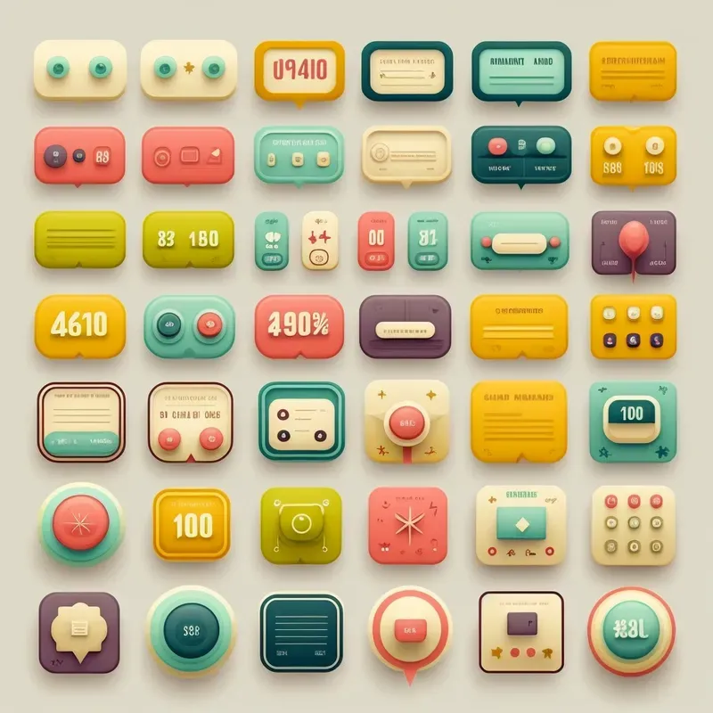 User Interface Elements Midjourney Prompt | PromptBase