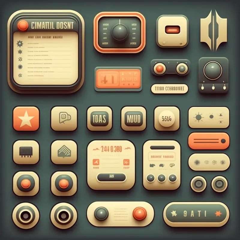 User Interface Elements Midjourney Prompt | PromptBase