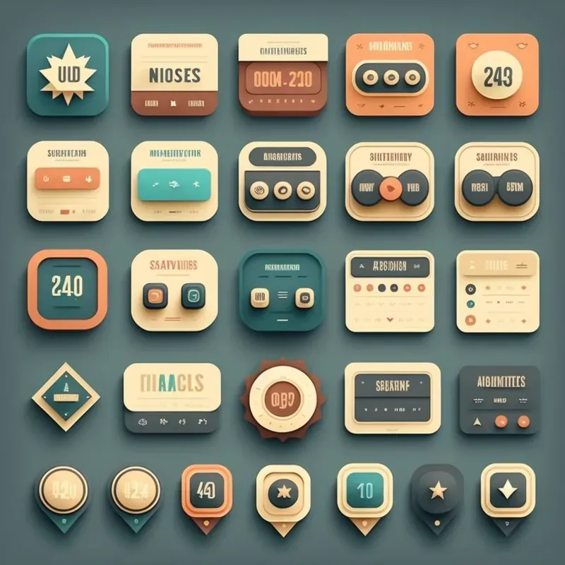 User Interface Elements Midjourney Prompt | PromptBase