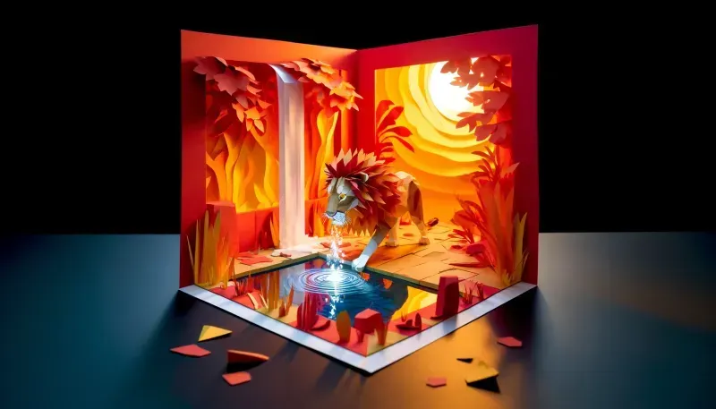 3D Paper Animal Scenes In Habitats DALL·E Prompt | PromptBase