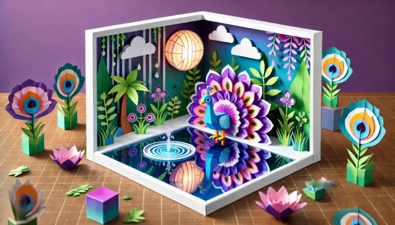 3D Paper Animal Scenes In Habitats DALL·E Prompt | PromptBase