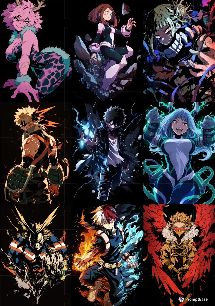 My Hero Academia Shirt Art Designs Midjourney Prompt | PromptBase