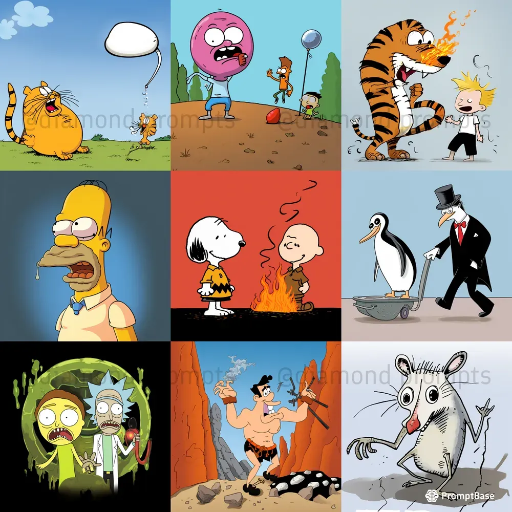 Humorous Cartoons Midjourney Prompt | PromptBase