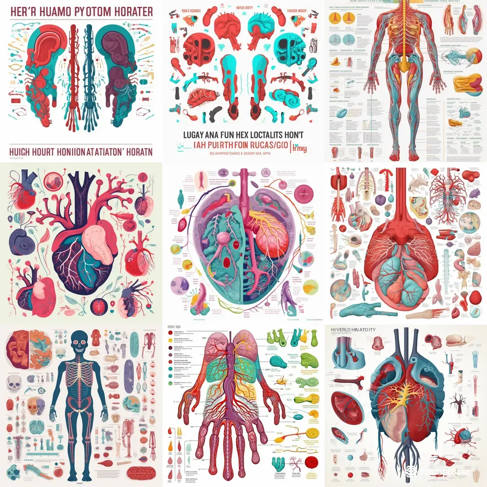 Human Anatomy And Body Parts Vectors Midjourney Prompt | PromptBase