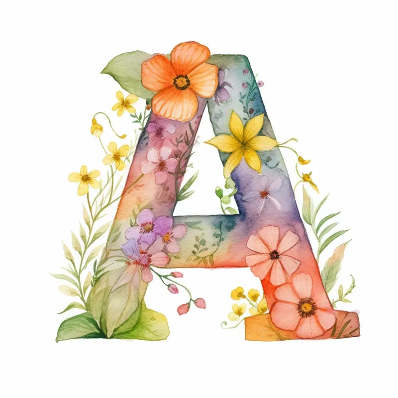 Beautiful Floral Letters In Custom Colors Midjourney Prompt | PromptBase