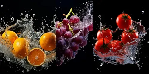 Fresh Splash Fruits And Vegetables Midjourney Prompt | PromptBase