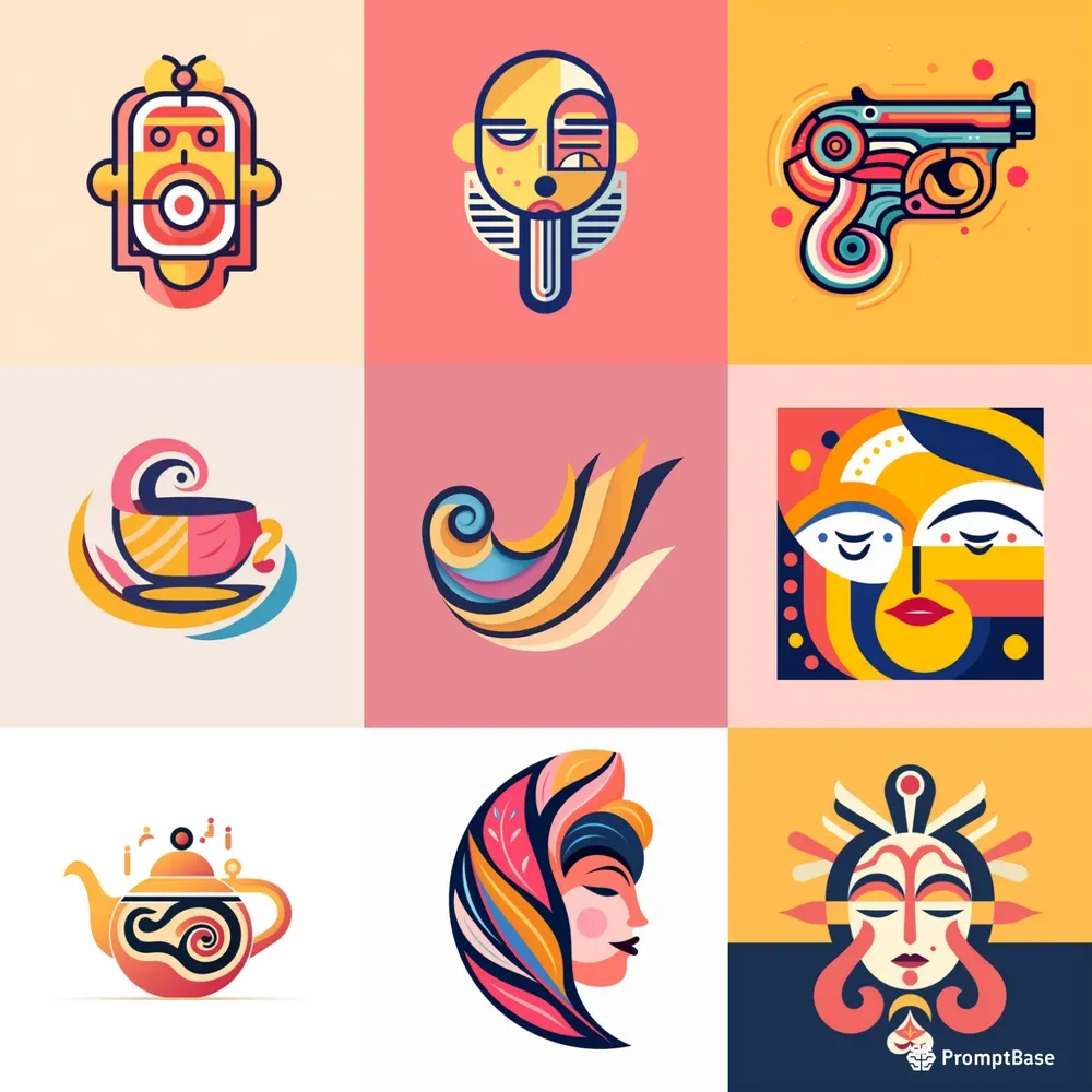 Bold Colors And Pattern Logos Midjourney Prompt | PromptBase