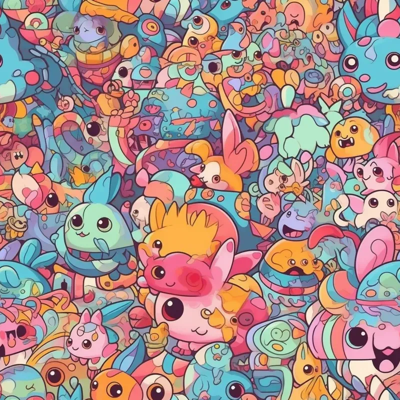 Seamless Trippy Pokemon Party Patterns Midjourney Prompt | PromptBase
