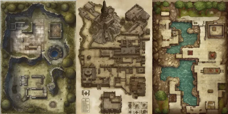 RPG Custom Maps 100 Locations Midjourney Prompt | PromptBase