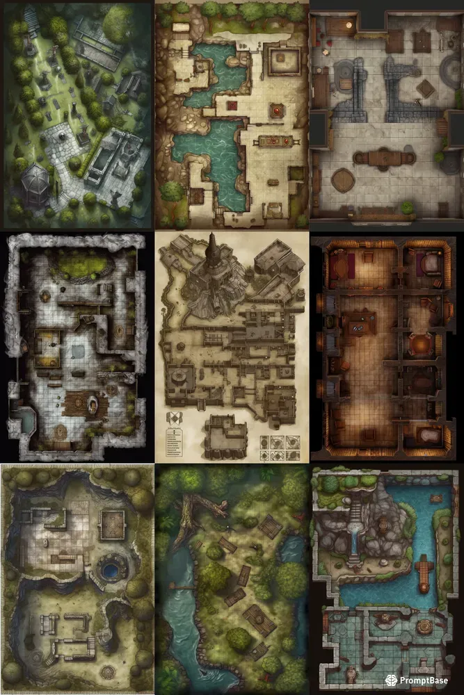 RPG Custom Maps 100 Locations Midjourney Prompt | PromptBase